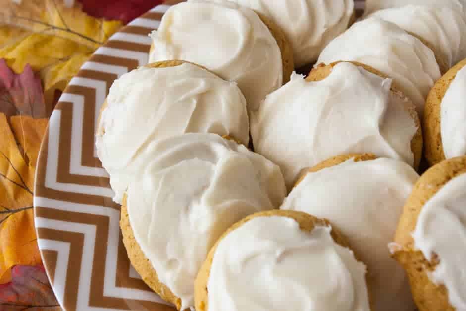 Cream Cheese Frosted Pumpkin Cookies - Mindee's Cooking Obsession